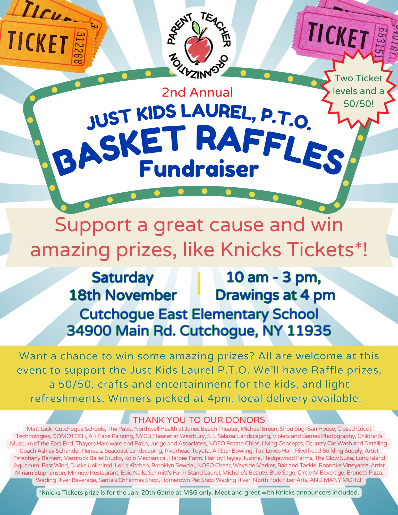 Just Kids Laurel PTO’s Raffle Fundraiser | To Do NYC